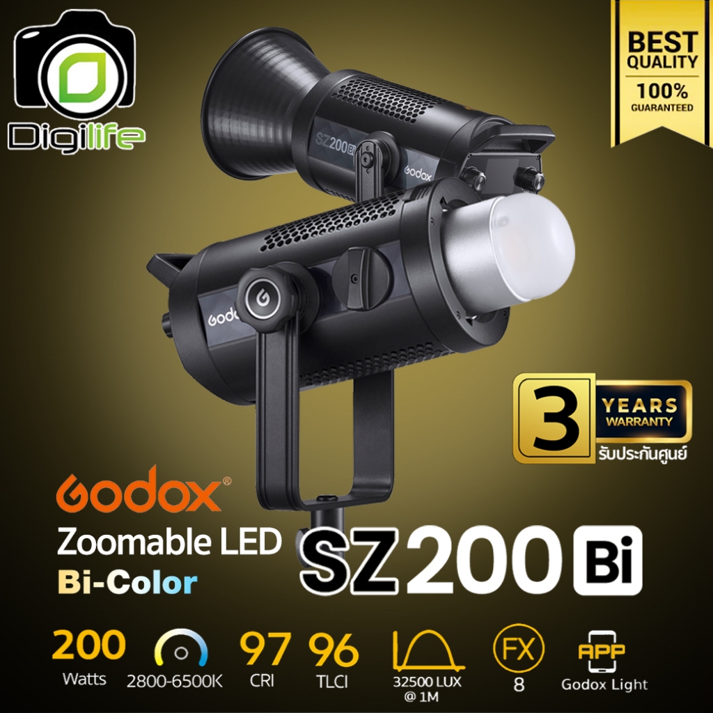 Godox LED SZ200Bi Zoomable 200W Bi-Color 2800K-6500K - Bowen Mount ...