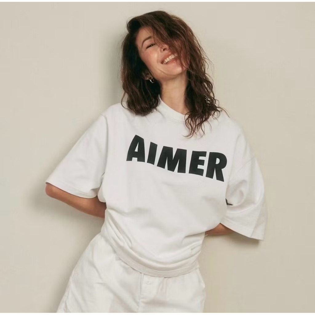 🔥AIMER - AIMER Logo T-shirt 🔥เสื้อยืดโอเวอร์ไซส์ ของแท้100% | Shopee ...