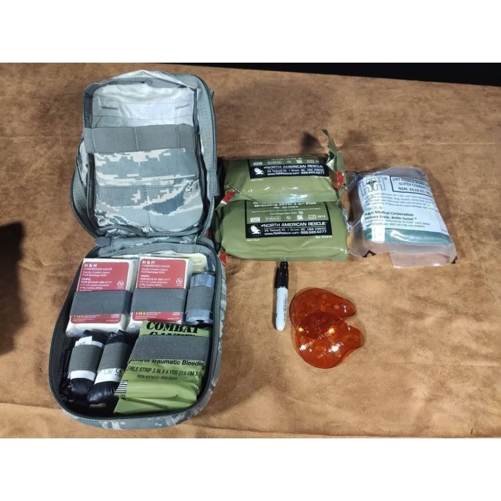 ชุดปฐมพยาบาลกองทัพอากาศ USAF IFAK และ ชุดสายรัดห้ามเลือด CAT ลาย ABU ...