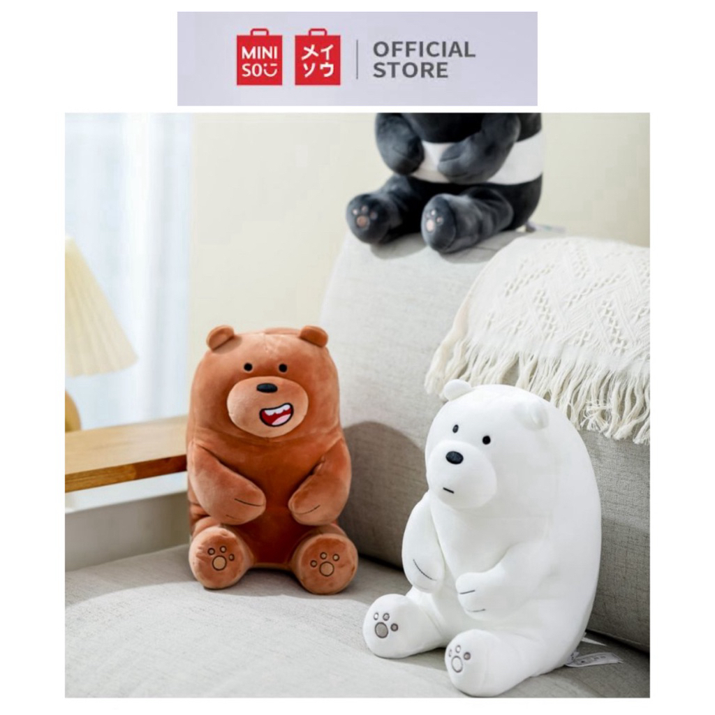 We Bare bears-Lovely Sitting Plush Toy (Grizzly) Miniso ไซต์ 30cm/11 ...