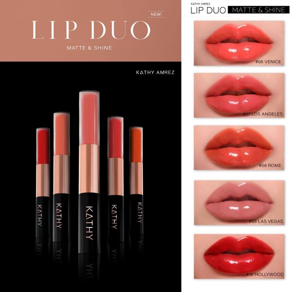 ลอตสุดท้าย รุ่นแท่งกลม ไม่มีกล่อง KATHY AMREZ LIP DUO MATTE & SHINE ลิป ...