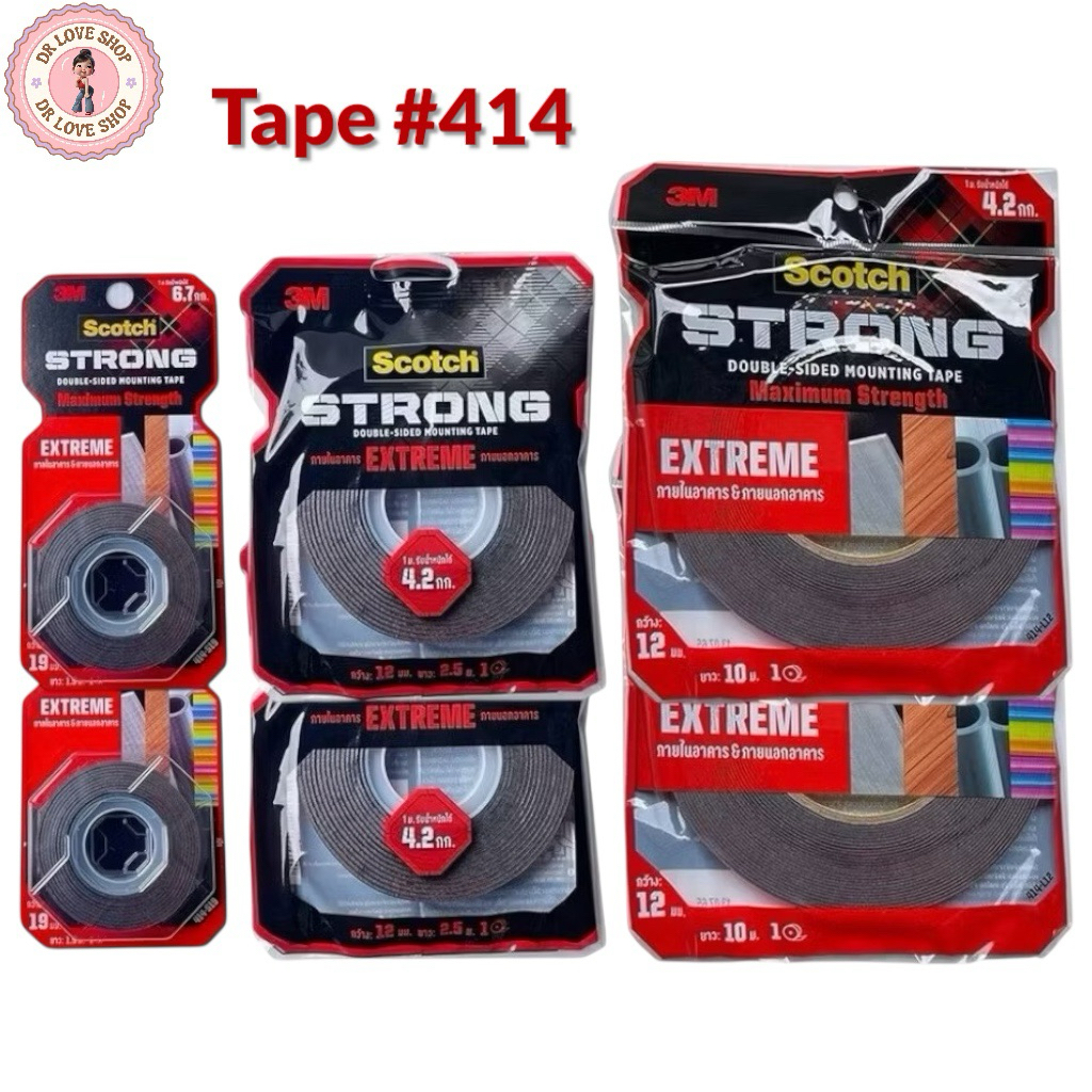 Scotch 3M Extreme Mounting Tape 414 เทปกาวสอง หน้าแรงยึดติดสูง กันน้ำ ...