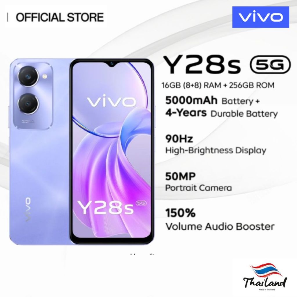 vivo Y28s 5G[8+256GB] เครื่องศูนย์แท้ รับประกันศูนย์ 5 ปี Y28S | Shopee ...