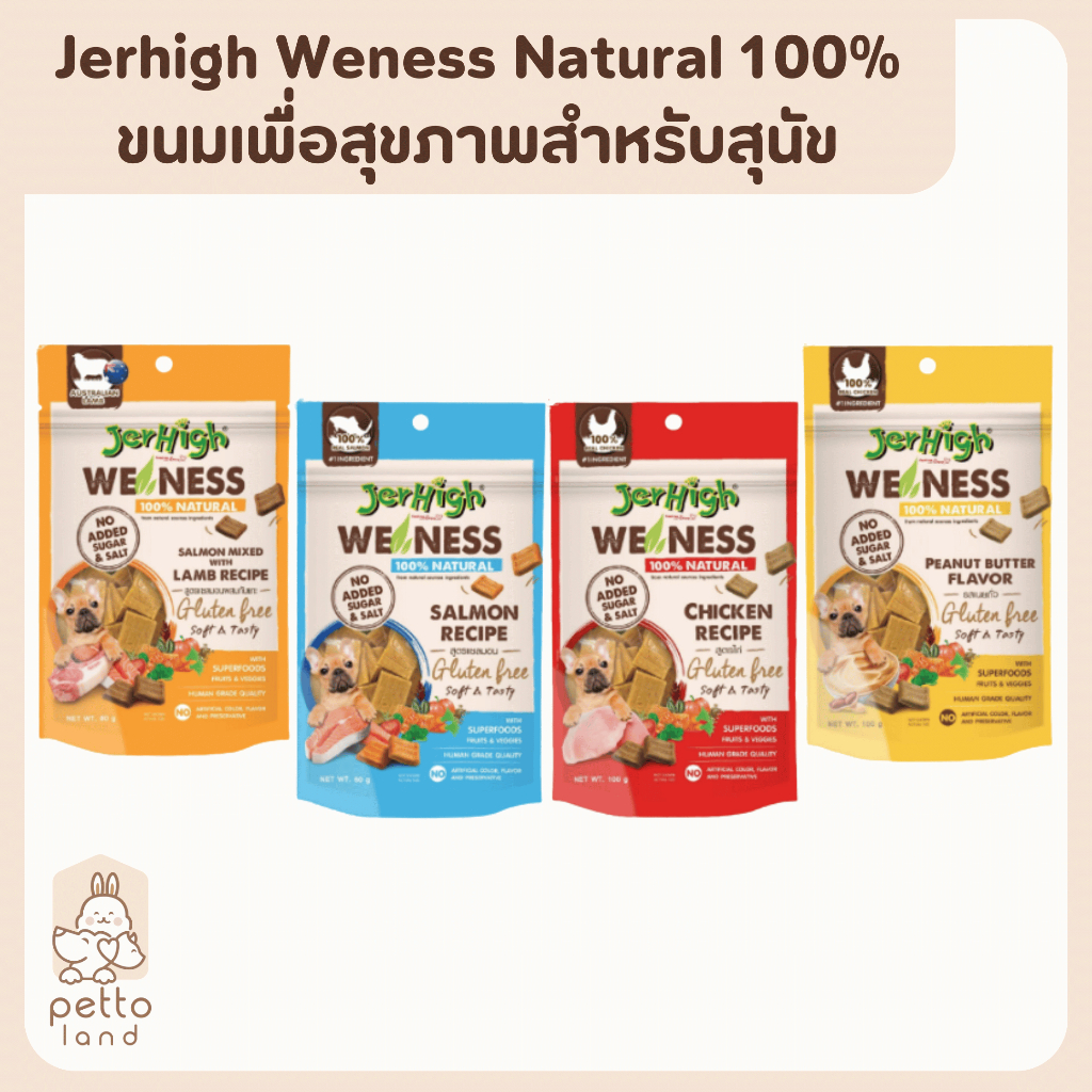 Jerhigh Weness Natural 100% ขนมเพื่อสุขภาพ สำหรับสุนัข ขนาด 80g ...