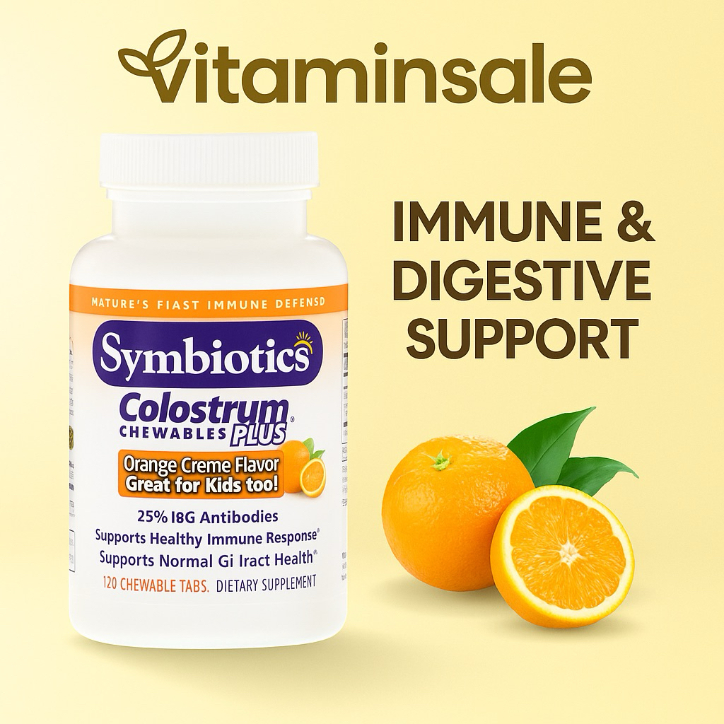 Symbiotics Colostrum Plus Orange Crème 120 เม็ดเคี้ยว โคลอสตรุ้มคุณภาพ ...