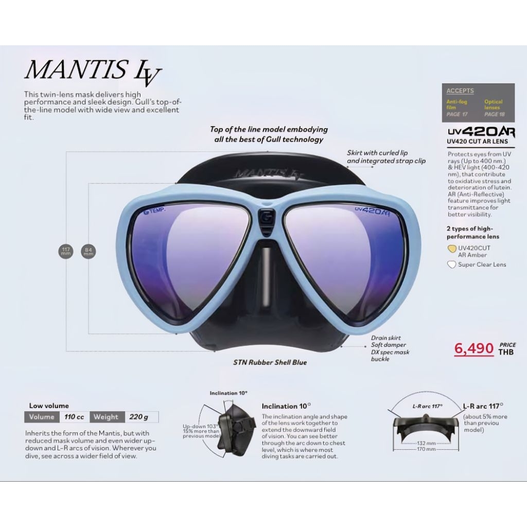 Gull Mantis LV MASK หน้ากากดำน้ำ | Shopee Thailand