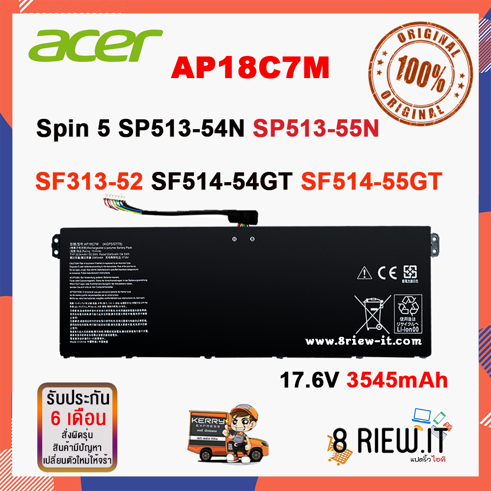 AP18C7M AP18C8M Acer แบตแท้ for Acer Swift5 SP513-54N SF313-52 53 SF514 ...