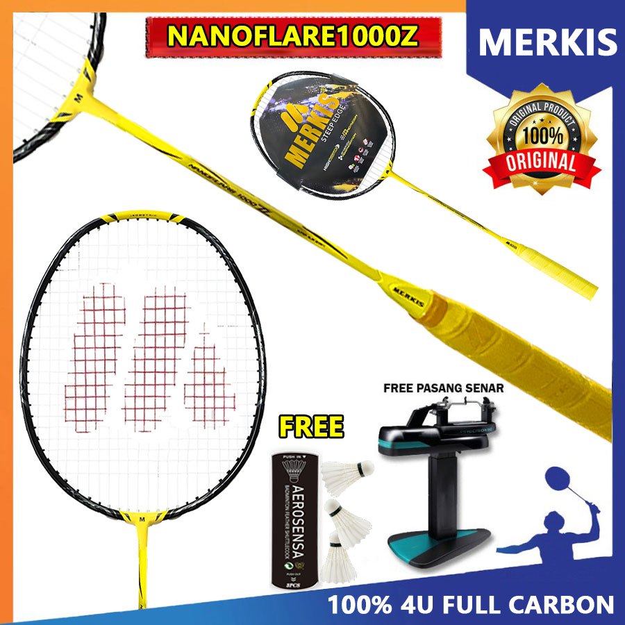 【100% 4u full carbon】MERKIS NANOFLARE 1000Z Badminton Racket Full ...