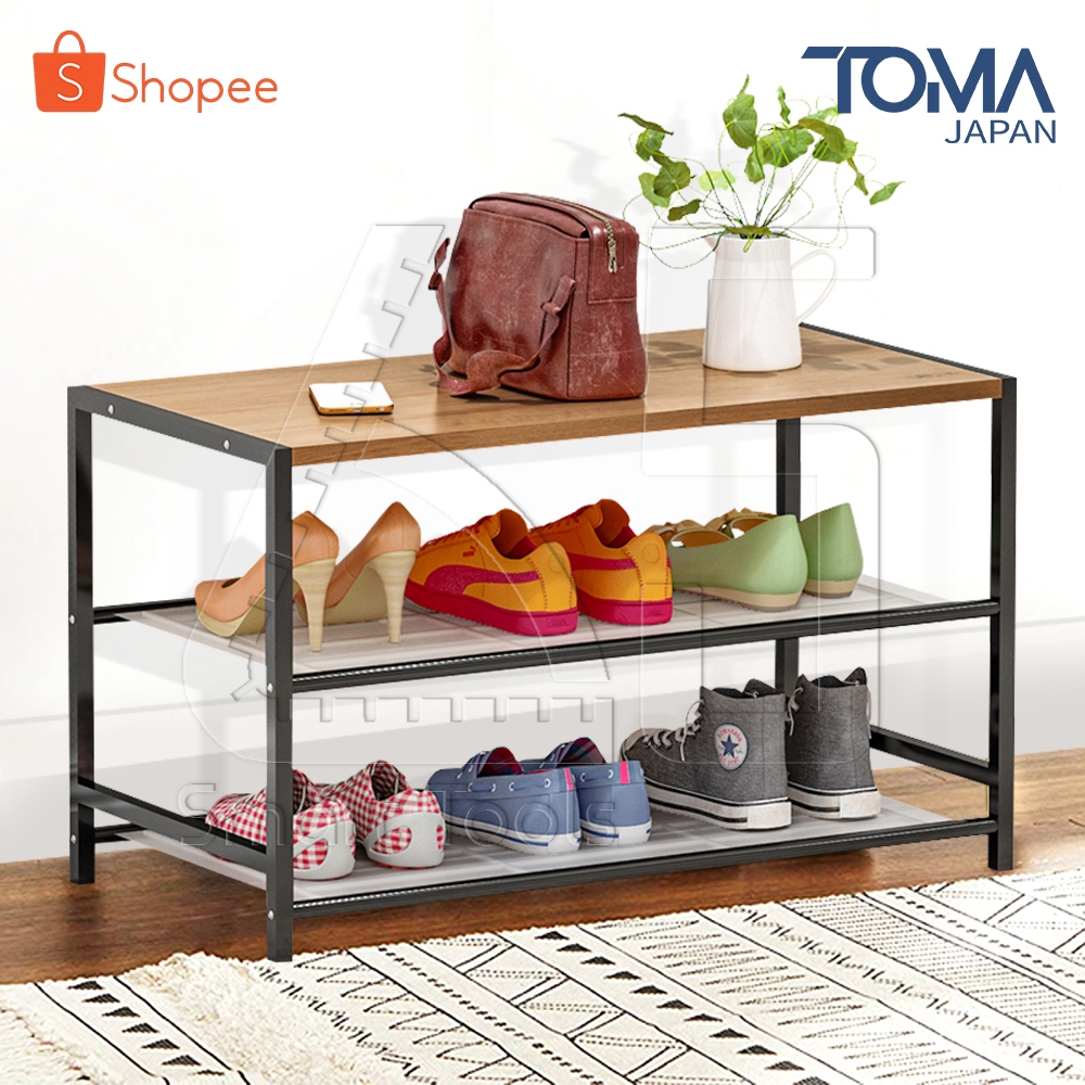 [ลดพิเศษ] InnHome ชั้นวางรองเท้า 3 ชั้น ที่วางรองเท้าชั้นวางอเนกประสงค์ ขนาด 63x30x43cm รับ ...