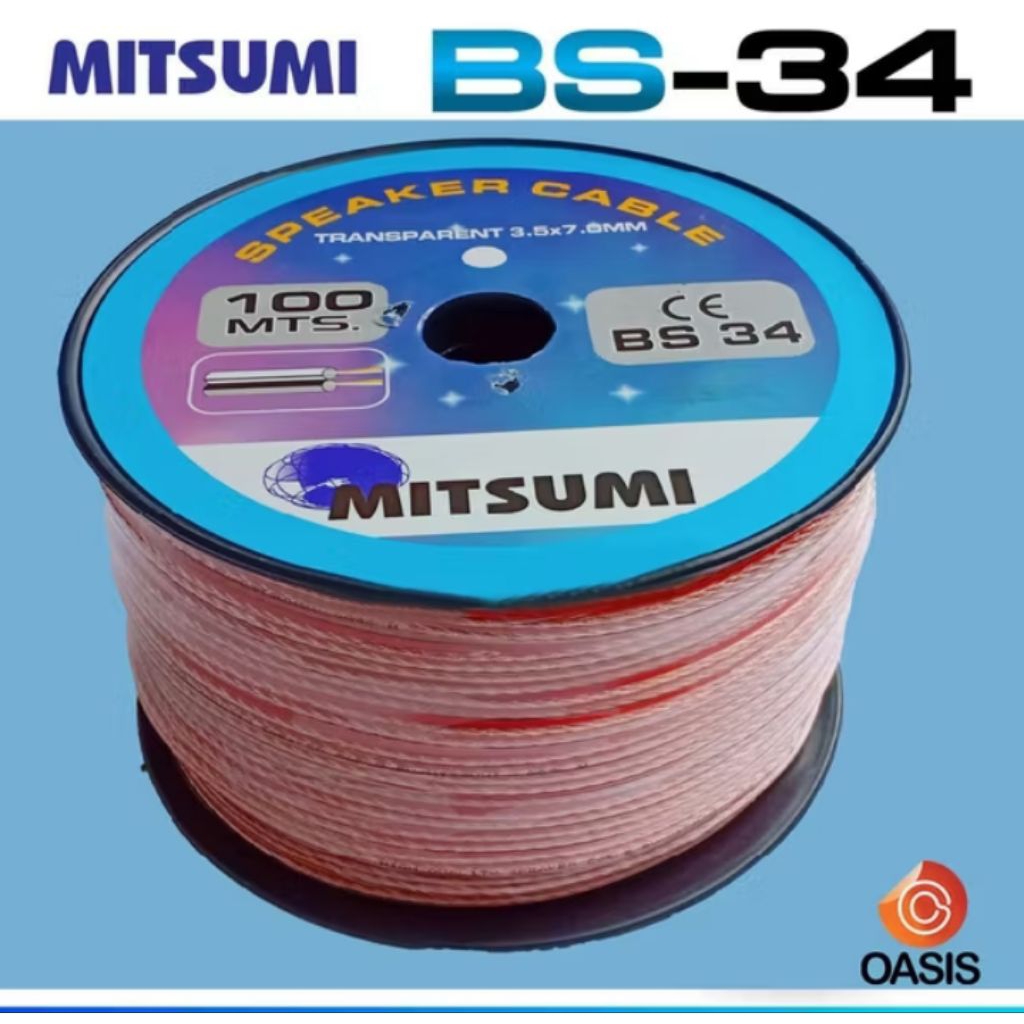 MITSUMI BS34 OD3.5x7.0 มม. Speaker Cable สายลำโพง (แบ่งขายต่อม้วนตามความยาวต้องการ) | Shopee ...