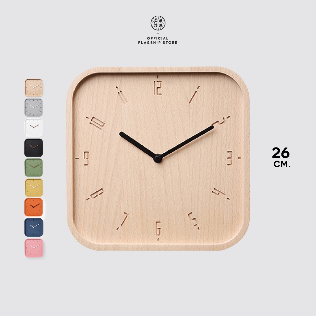 Pana Objects TIMY-S 26 cm wall clock นาฬิกาสี่เหลี่ยม แขวนผนัง เครื่องเดินเรียบ ไม่มีเสียงรบกวน ...