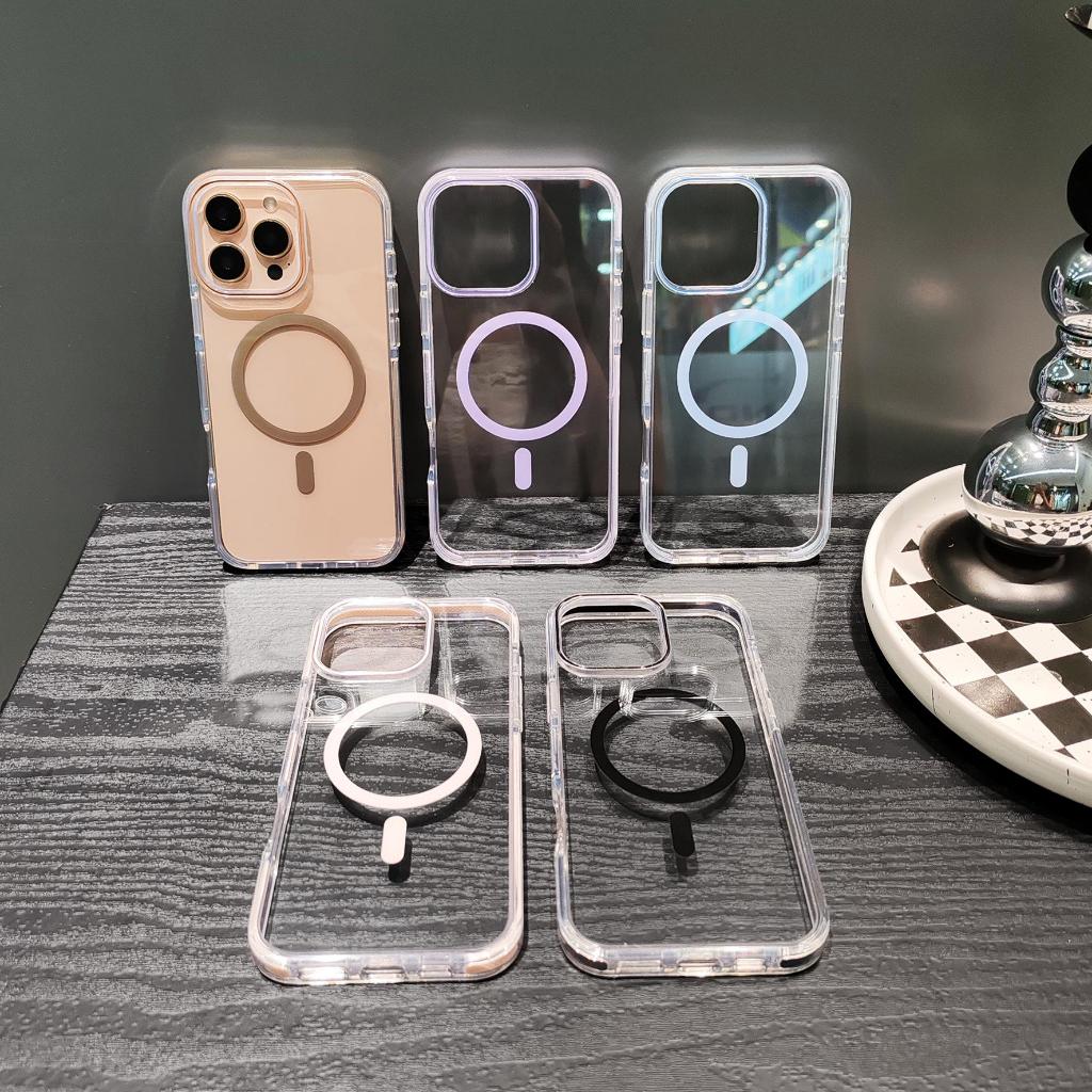 พร้อมส่ง เคสชาร์จได้ ขอบสี เคสใสอะคริลิค รุ่น i11 12 promax 13 promax ...