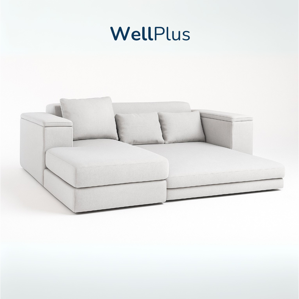 WellPlus โซฟาผ้าปรับนอน L-shape รุ่นปรับขนาดได้ นอนสบายโซฟาปรับนอน 3 ที่นั่ง แถมฟรีหมอน 3 ใบ ...