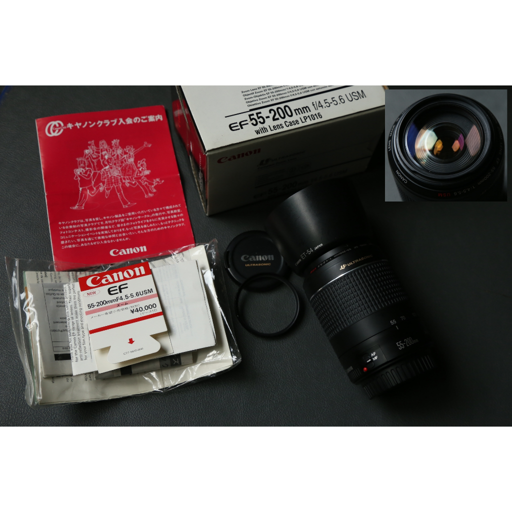 CANON EF 55-200 mm. F4.5-5.6 USM JAPAN+HOODแท้+FILLTER เลนส์ซูมกำลังขยายสูง คุณภาพเกินราคา สภาพ ...