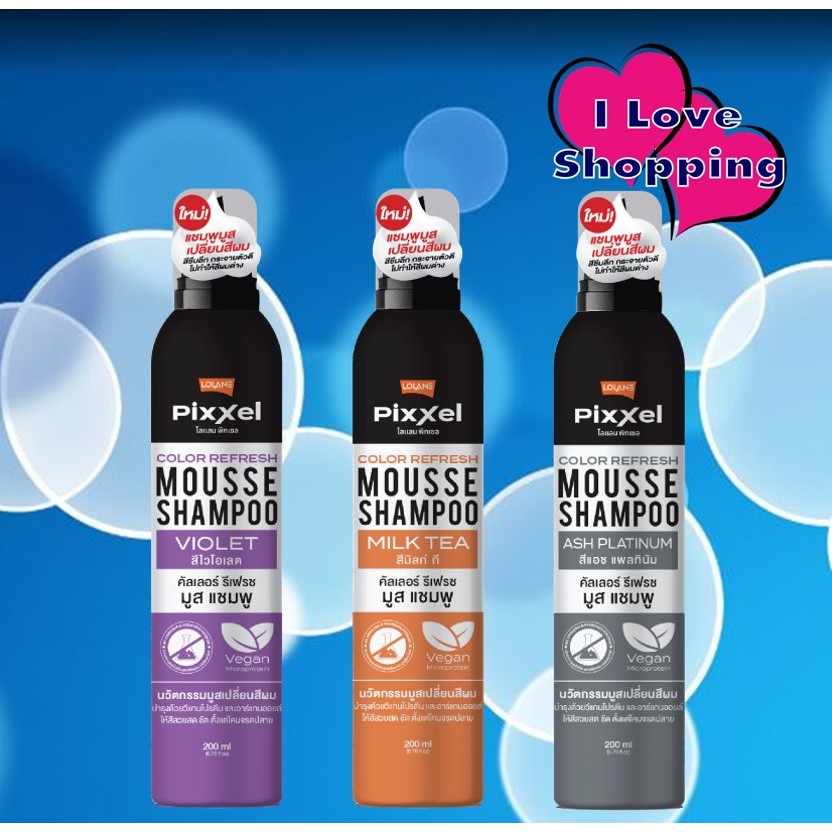 LOLANE Mousse Shampoo ASH Platinum/Milk Tea/Violet 200 ml แชมพูเปลี่ยน ...