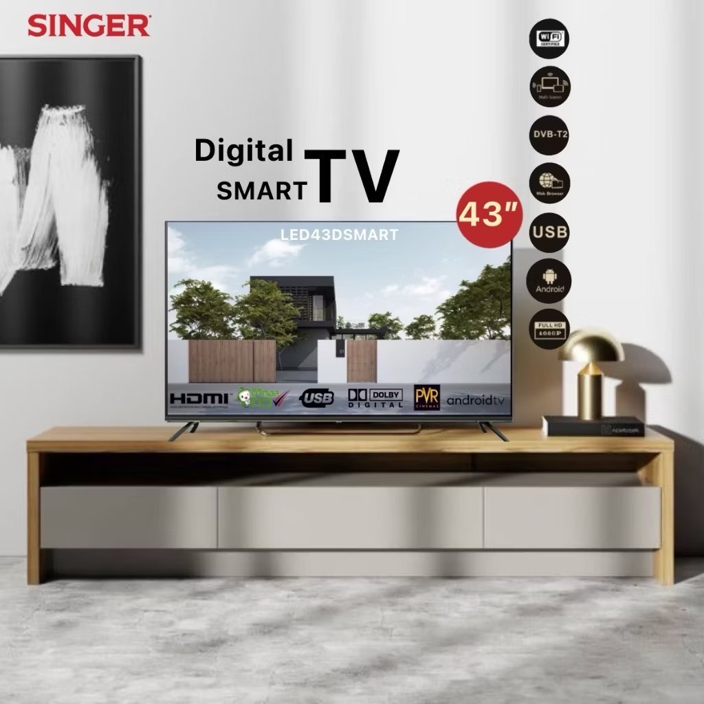 มือหนึ่ง TV LED Singer สมาร์ท ทีวี 43 นิ้ว รุ่น LED43DSMART ( มือ 1‼️ ...
