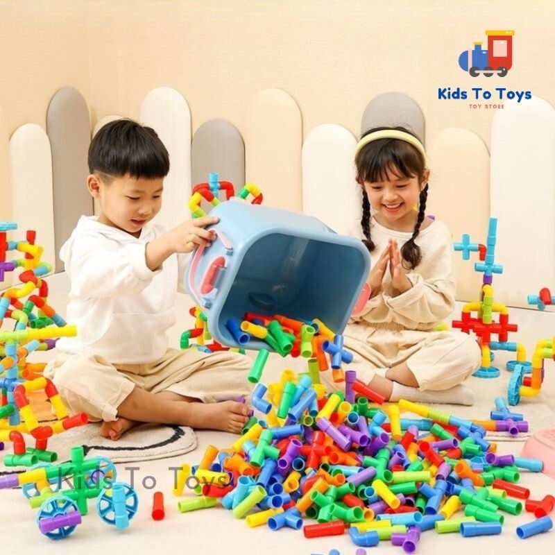 พร้อมส่ง ตัวต่อท่อ 210 ชิ้น Water Pipe Plug Building Blocks พลาสติก ...