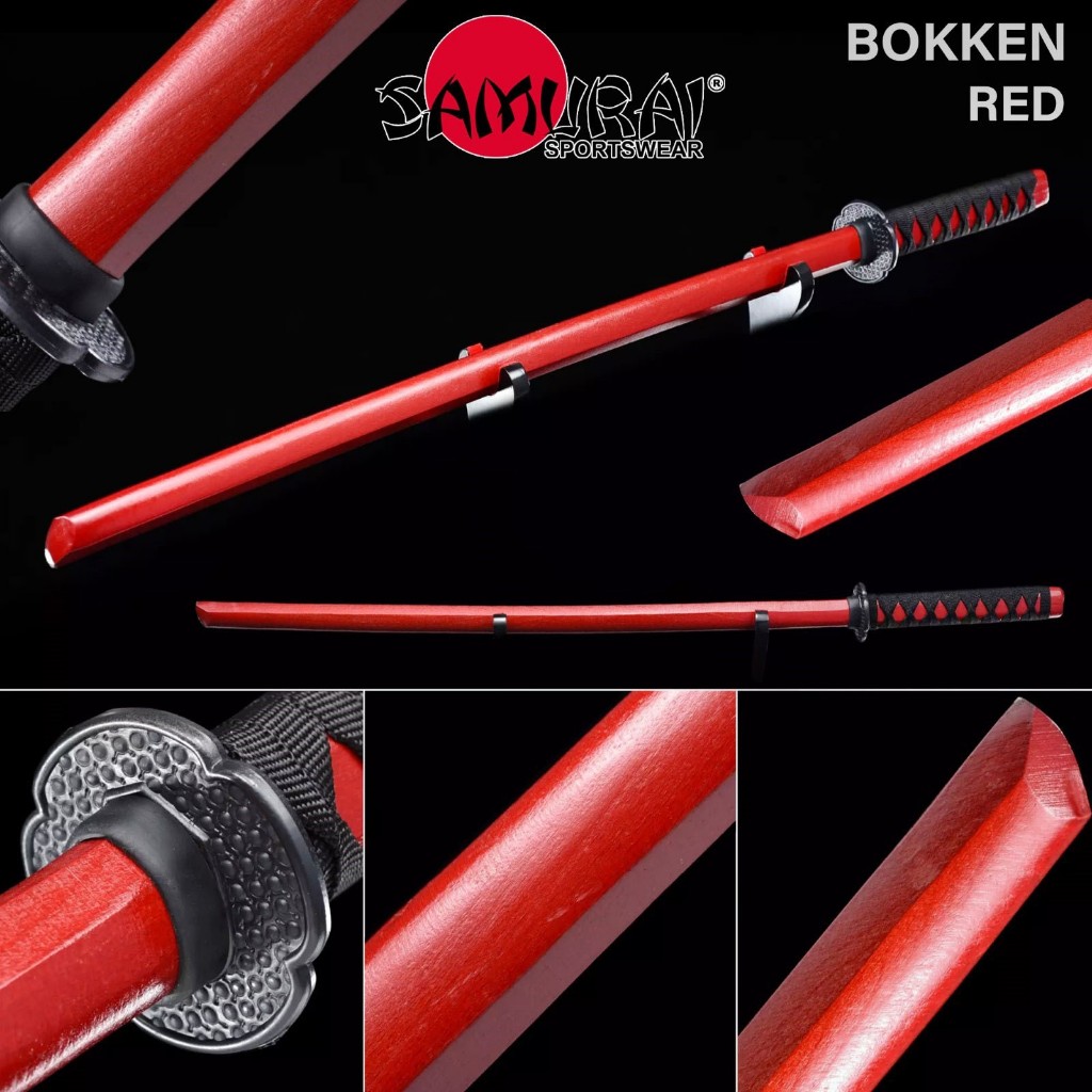 JAPAN ดาบไม้ ซามูไรสีแดงเลือด Bokken Blood Red ดาบไม้สำหรับฝึก เคนโด้ Kendo ดาบเคนโด้ญี่ปุ่น ...