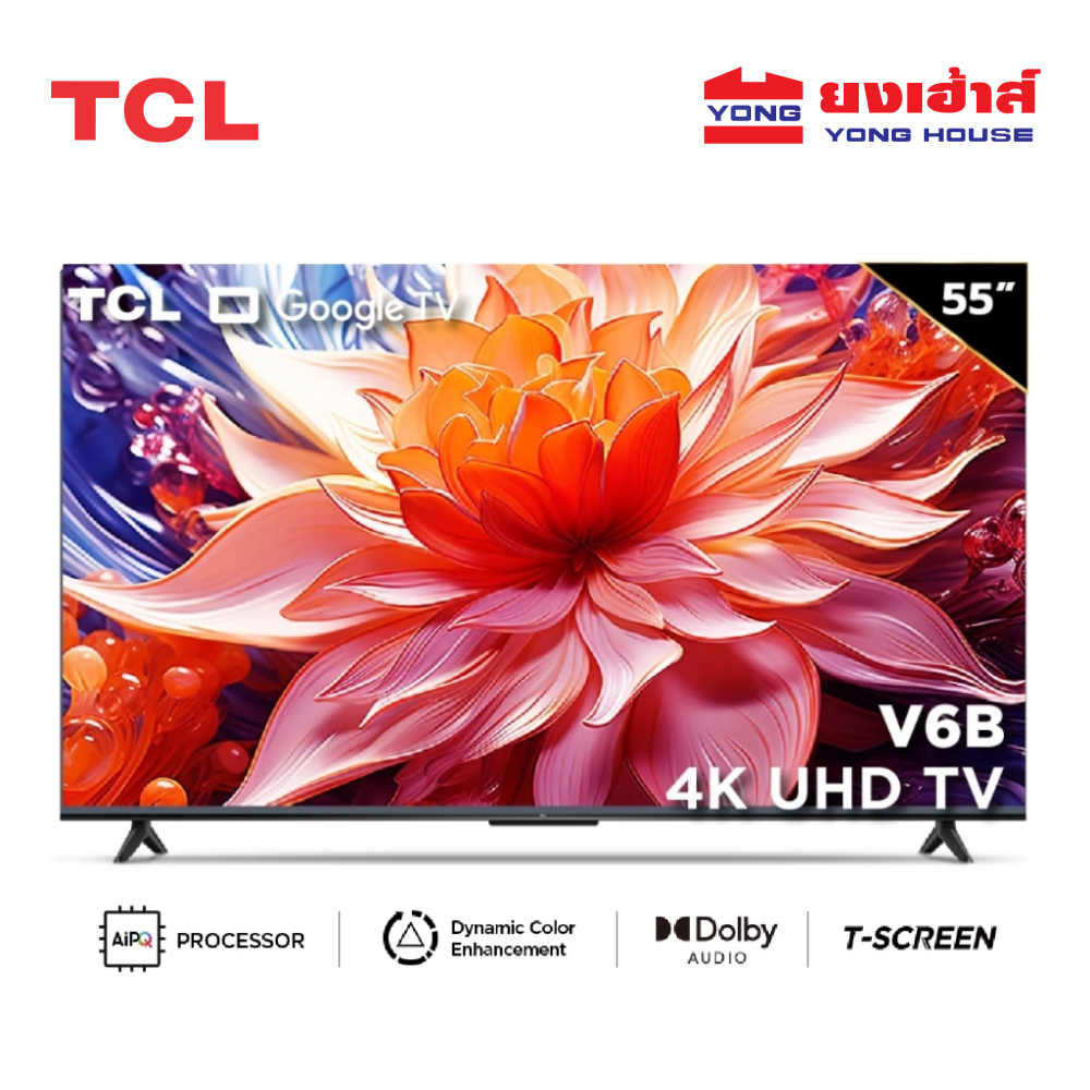 TCL TV รุ่น 55V6B ทีวี ขนาด 55 นิ้ว LED 4K UHD Google TV รองรับ WiFi ...