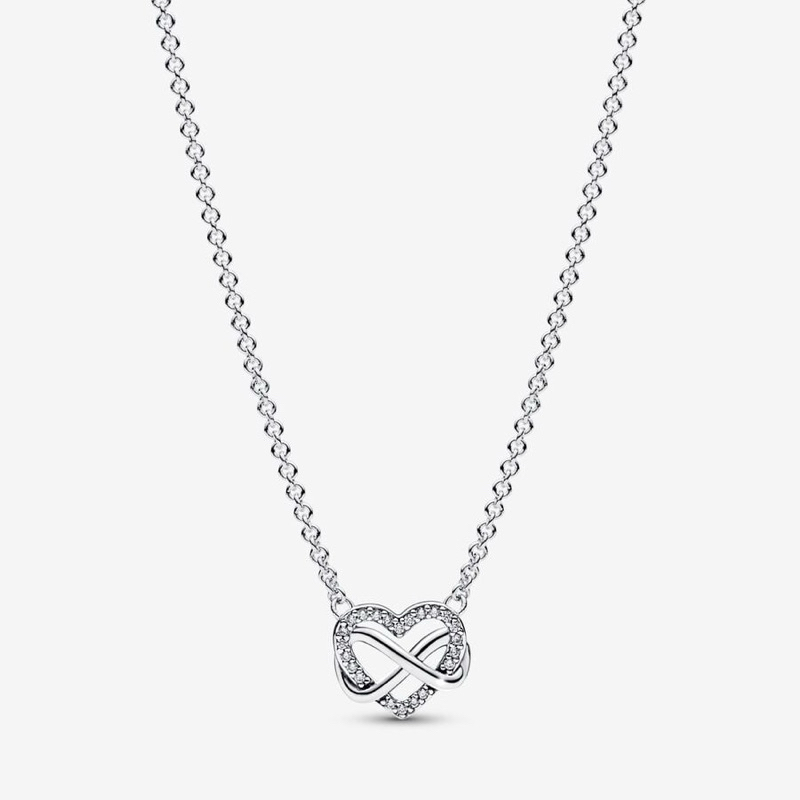 Pandora Infinity Heart Necklace แพนโดร่าสร้อยคอหัวใจอินฟินิตี้ ของแท้ ...