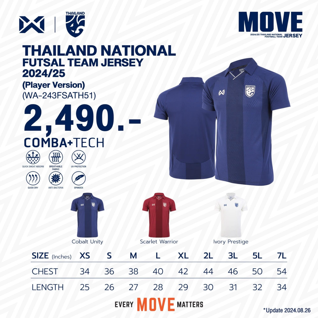 ขายส่งขั้นต่ำ 10 ตัว เสื้อฟุตซอลทีมชาติไทย WARRIX WA-243FSATH51 2024/25 | Shopee Thailand