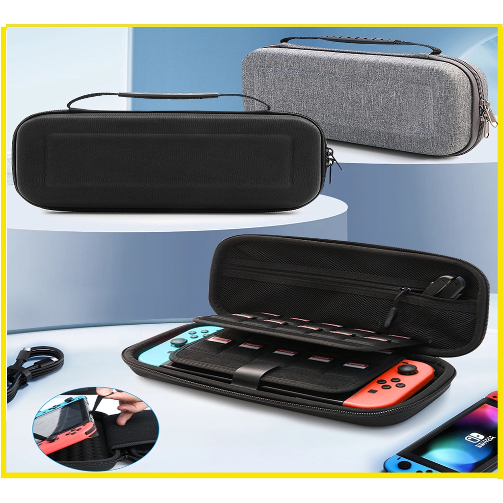 กระเป๋า Nintendo Switch/oled EVA switch แอร์โฟมใบใหญ่ขนาดกลาง มีช่องเกบแผ่นได้เยอะมีหูหิ้วด้วย ...