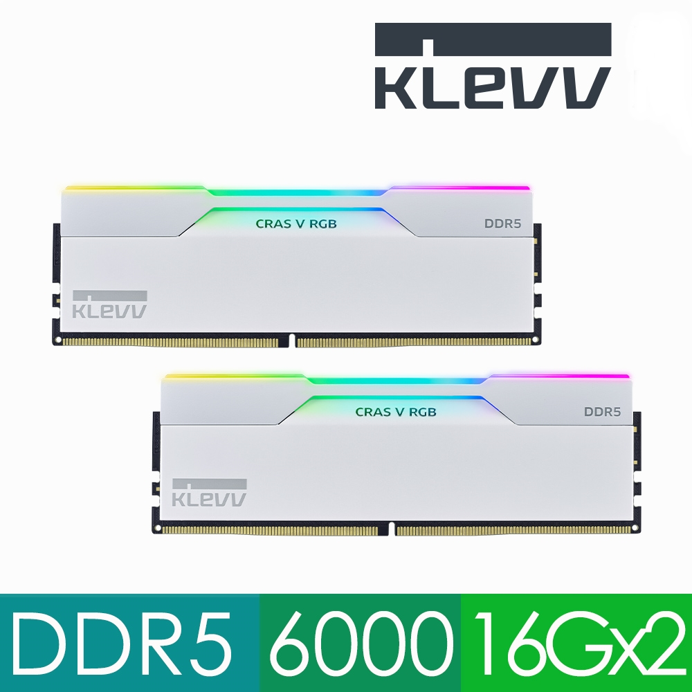 32GB (16GBx2) DDR5 6000MHz RAM (แรมพีซี) KLEVV CRAS V RGB GAMING (WHITE ... 32GB (16GBx2) DDR5 6000MHz RAM (แรมพีซี) KLEVV CRAS V RGB GAMING (WHITE ...