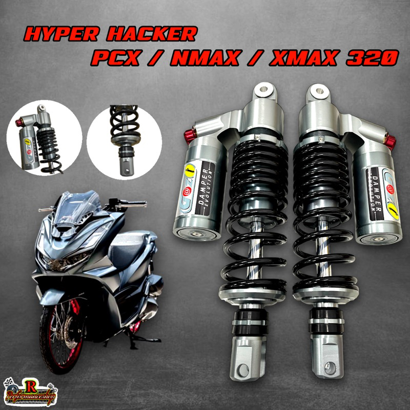 โช๊คหลัง GAZI HYPER HACKER PCX/X-MAX/N-MAX ขนาด 320 มิล ตัวท๊อป โช๊ค ...