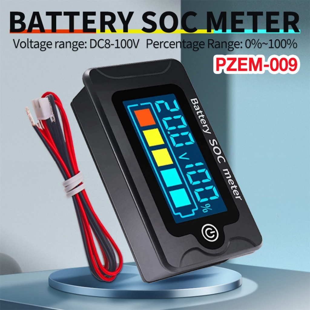 Battery Meter SOC PZEM-009 มิเตอร์วัดแบตเตอรี่ ไฟแสดงสถานะ หน้าจอ LCD ...
