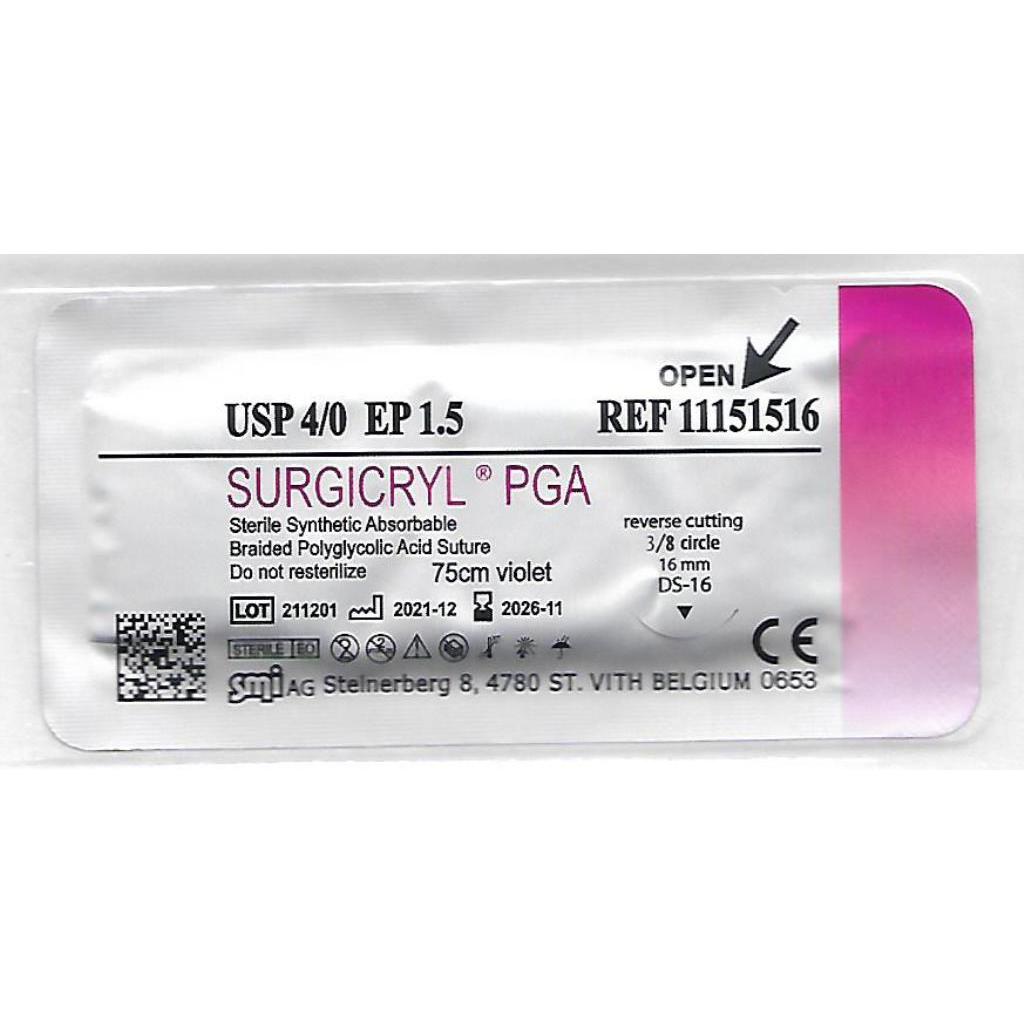 smi ไหมละลาย Surgicryl PGA 4/0 ยาว 75 cm reverse citting 3/8 ยาว 16 mm แบ่งขาย | Shopee Thailand