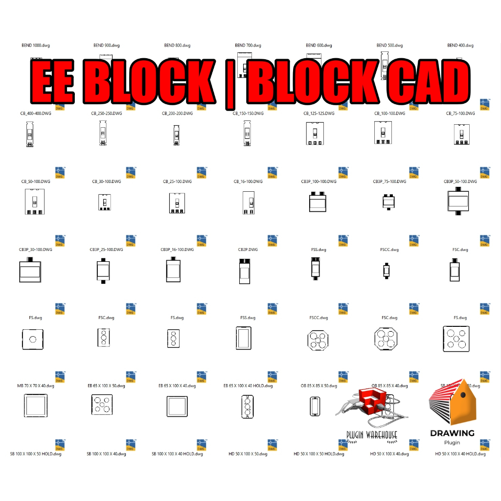 🏠EE BLOCK | BLOCK CAD สำหรับงาน SHOP ไฟฟ้า | File AutoCAD (Dwg.)🏠 469 ...