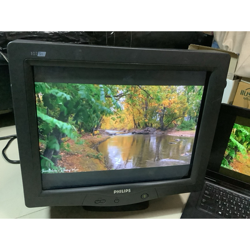 มือสองจอนูน Philips 17“ Model:107S56 เปิดใช้งาน ภาพกระตุก,CTXจอ17“,จอ ...
