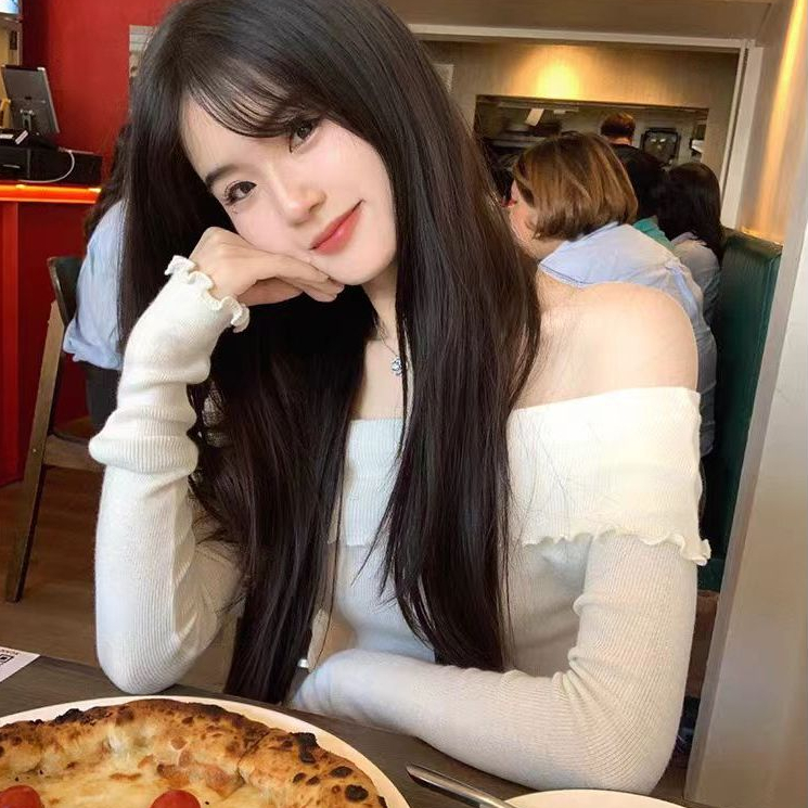 พร้อมส่งในไทย** เสื้อไหมพรมแขนยาว ผ้านุ่มใส่หน้าหนาวเปิดไหล่ Y153 ...