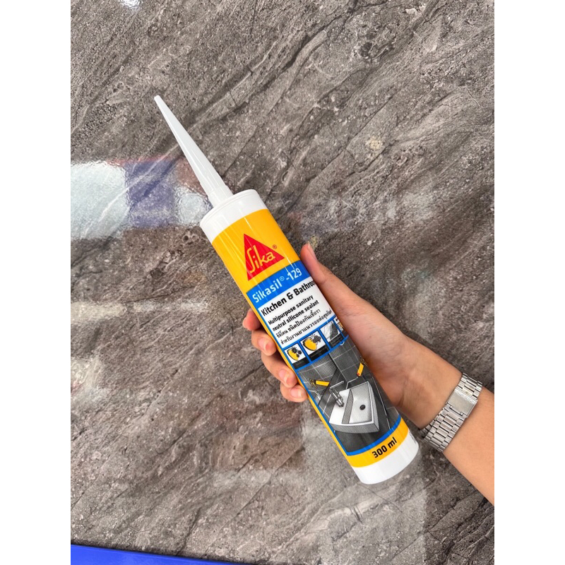 ของแท้ 100% ซิลิโคน สุขภัณฑ์ SIKA SIKASIL 129 KITCHEN&BATHROOM 300ML ...
