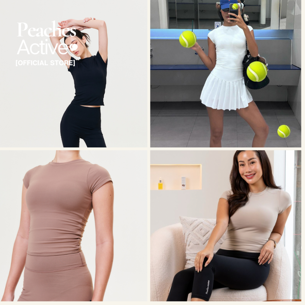 Peaches ACTIVE เสื้อออกกำลังกาย The Slim Tee | Shopee Thailand