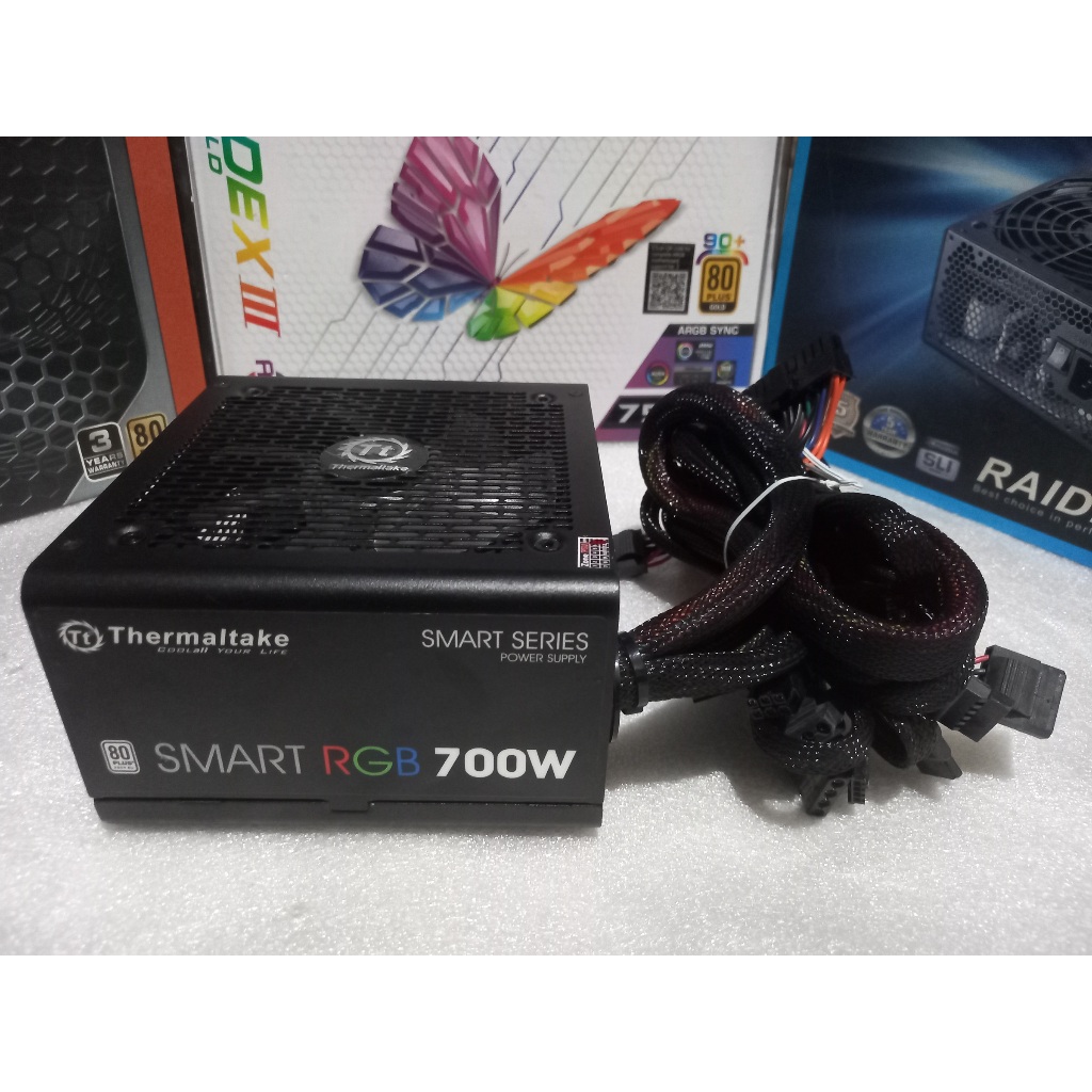 PSU ประกัน 3เดือน Thermaltake Smart RGB 700W 80+White มือ2 พัดลมมีไฟ ...