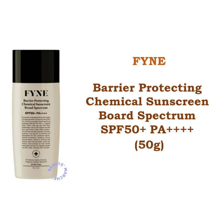 FYNE- Barrier Protecting Chemical Sunscreen Board Spectrum SPF50+ PA ...