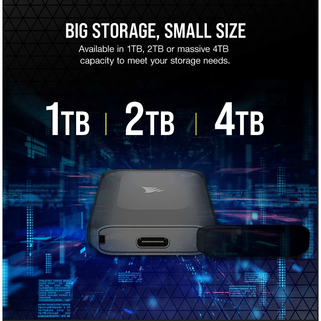 EX100U 1TB Portable Solid State USB Type-C Storage Drive Read 1600 ...