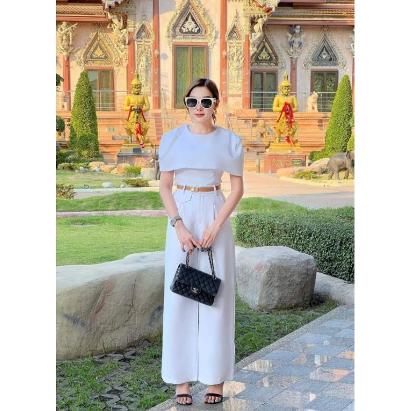 ชุดเซ็ทขายาวสีครีม Bellita size M มือ1 | Shopee Thailand