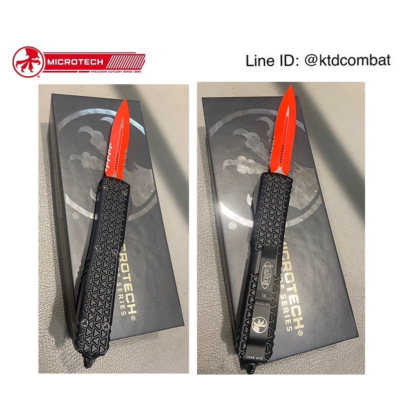 Microtech Ultratech D/E Tri-Grip SL Red Partial Serrated 122-2 SL | Shopee Thailand