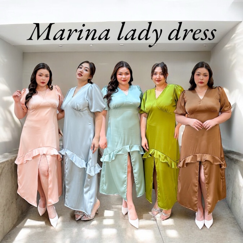 Lady M | Marina lady dress เดรสซาตินสาวอวบ คอลเลคชั่นใหม่ ใส่ออกงาน สี ...