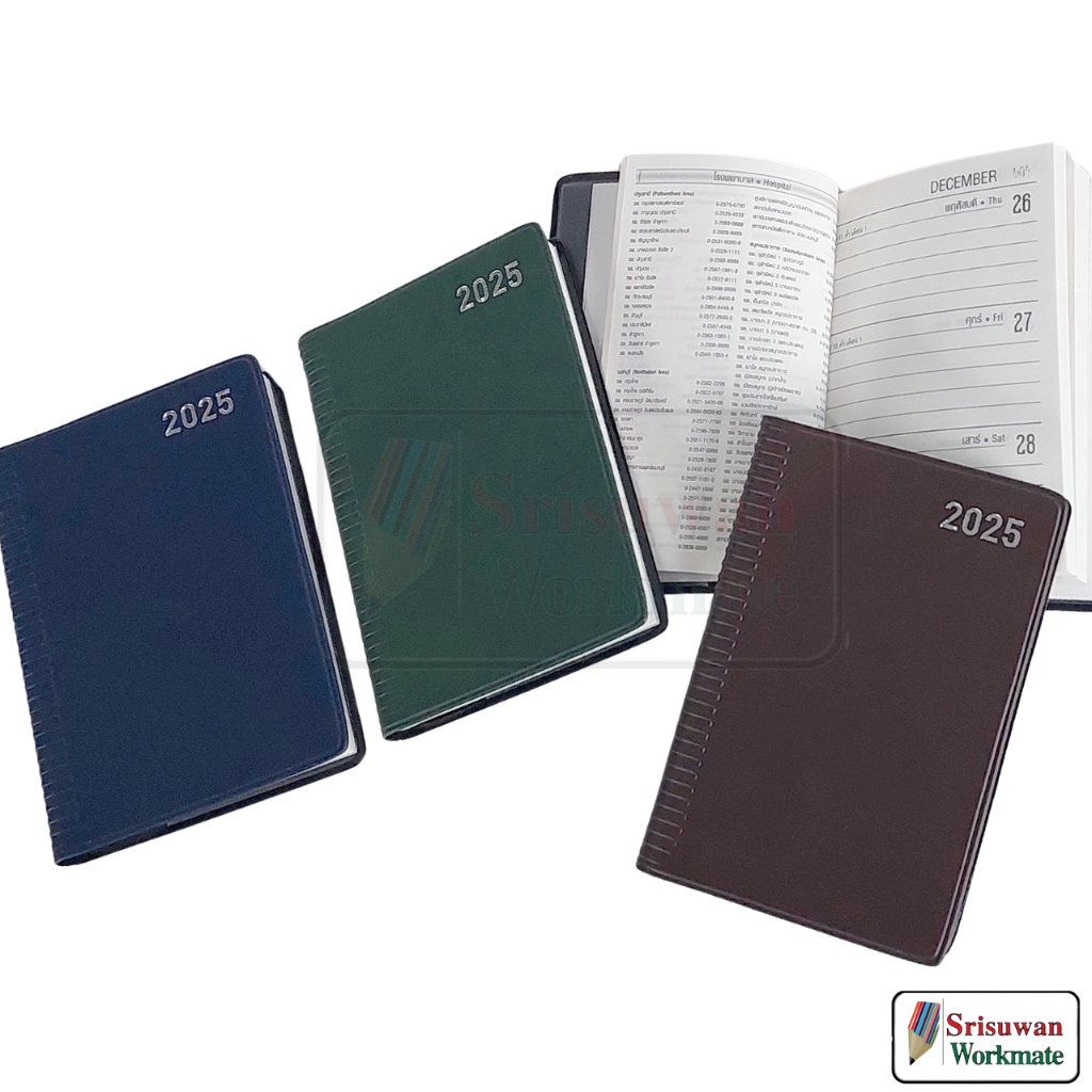 DX508 คละสีปก Schedule Book 2025 ขนาดพกพา 7.2x10.5 ซม. ปกหนัง กันน้ำ ...