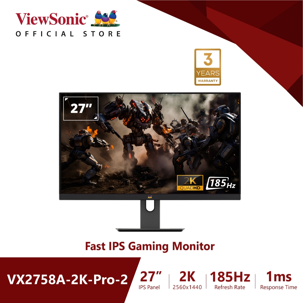 Viewsonic Gaming Monitor VX2758A 2K PRO 2 / 27” / 2K QHD / 185 Hz / 1 ms (จอมอนิเตอร์) | Shopee ...