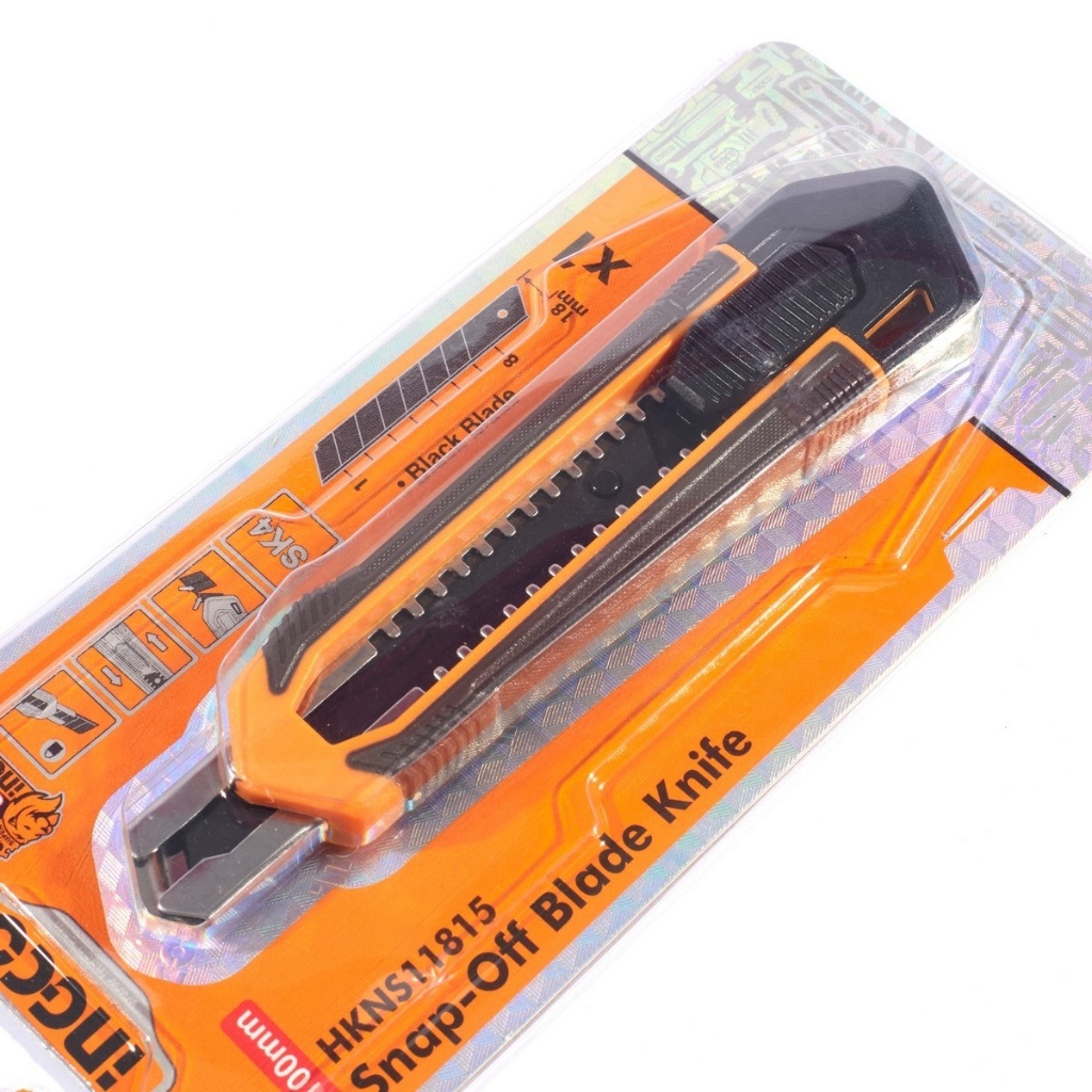 INGCO มีดคัตเตอร์ 18มม x 100มม. ใบมีดดำ SK4 รหัส : HKNS11815 Snap-off ...