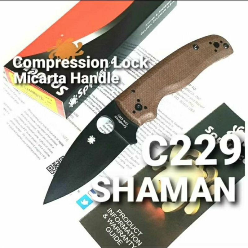 มีดพับ Spyderco Shaman, Micarta, C229 | Shopee Thailand