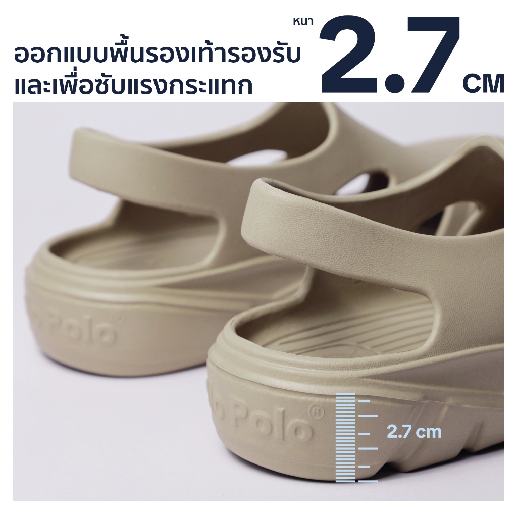 Hello Polo รองเท้าแตะผู้หญิง รองเท้าหัวโต กันลื่น ลําลอง พื้นหนา พื้น ...