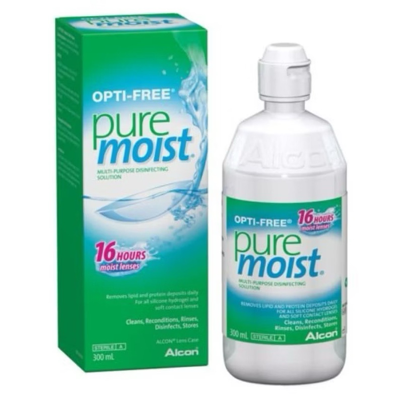 Opti-Free Pure moist 300ml 16Hours. น้ำยาล้างแช่ คอนแทคเลนท์ ความชุ่ม ...