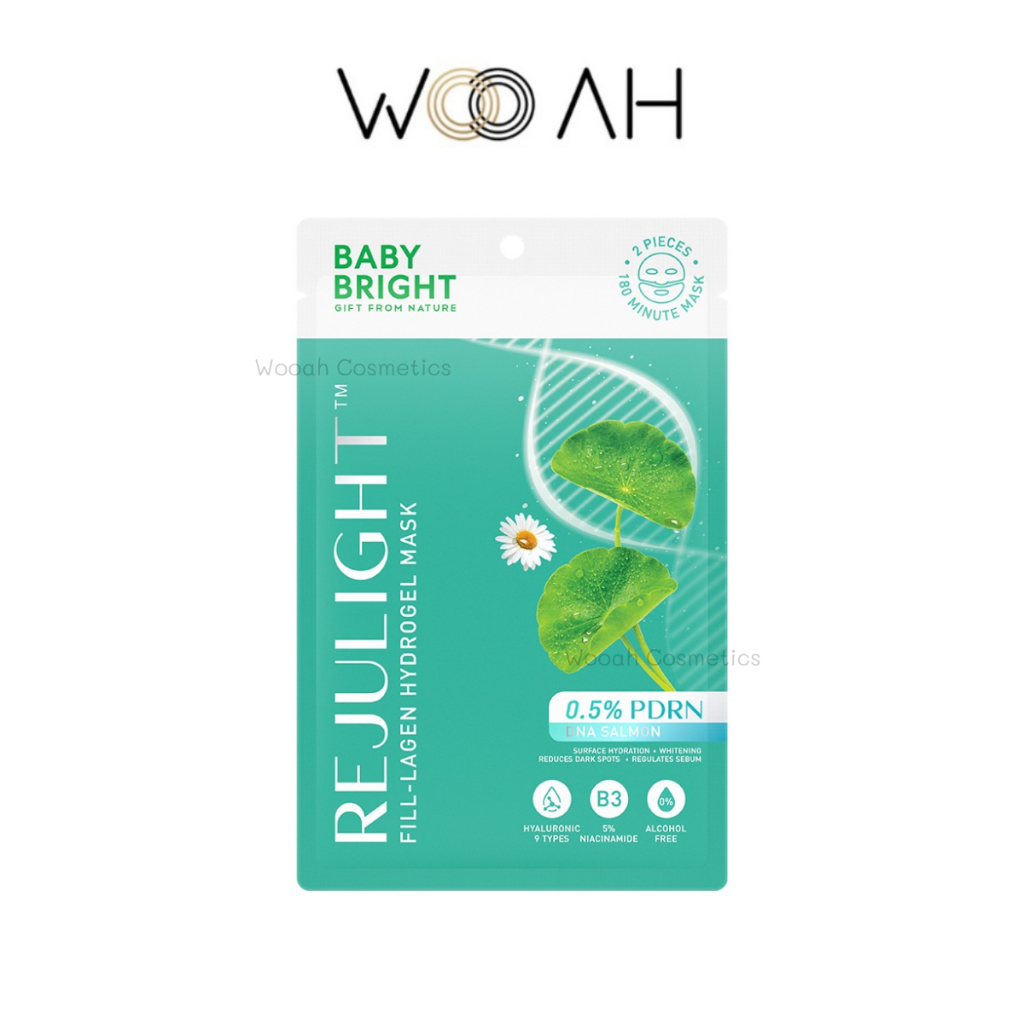 (1 แผ่น) มาส์ก Baby Bright Rejulight Fill-lagen Hydrogel Mask 20g รีจู ...