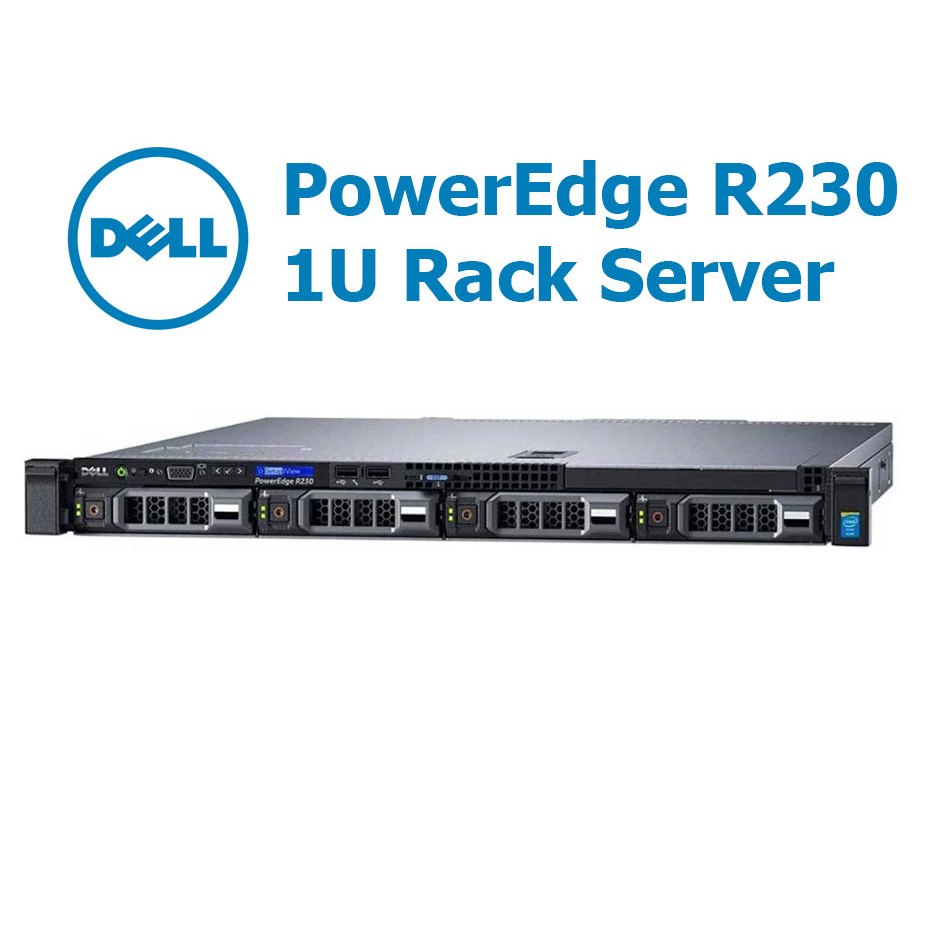 Dell PowerEdge R230 CPU E3-1270v6 HDD 2TB RAM 16GB UDIMM PERC H330 1U ...