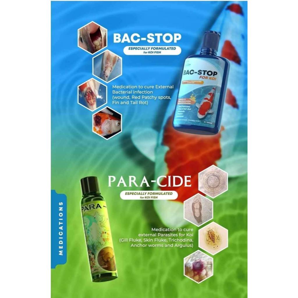 BAC-STOP และ PARA-CIDE สำหรับปลาคาร์ฟ ปลาทอง | Shopee Thailand